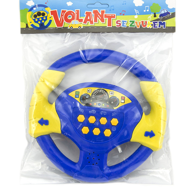 Volant modrý na baterie se zvukem